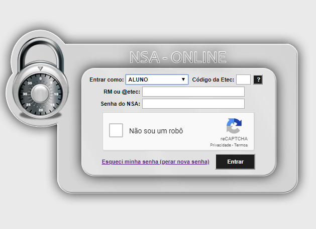 NSA ETEC 2020 → Instalar, Recuperar Senha e Mudar e-mail